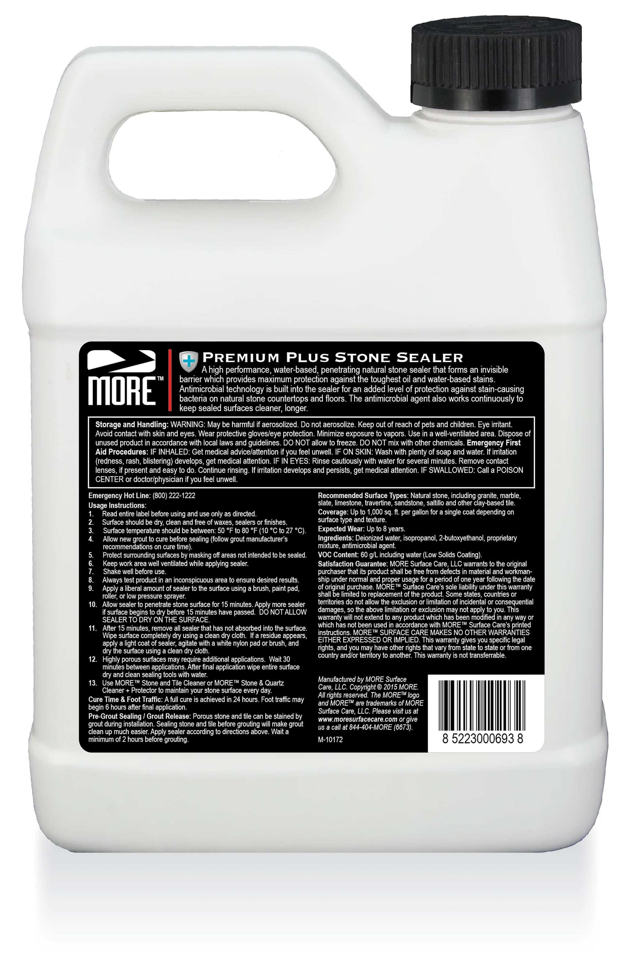 Premium Plus Stone Sealer – Oil & Water Stain Defense with ...